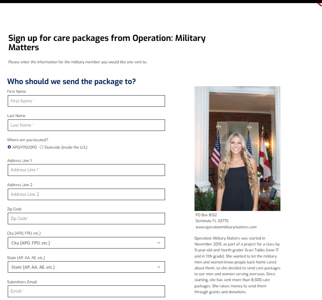Create a Care Package Request Form - Ship Thrifty